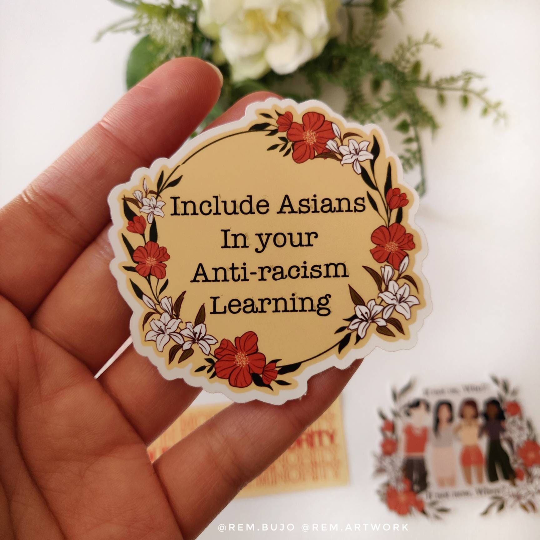 Stickers Paper AAPI FUNDRAISER Not Your Model Minority Waterproof ...