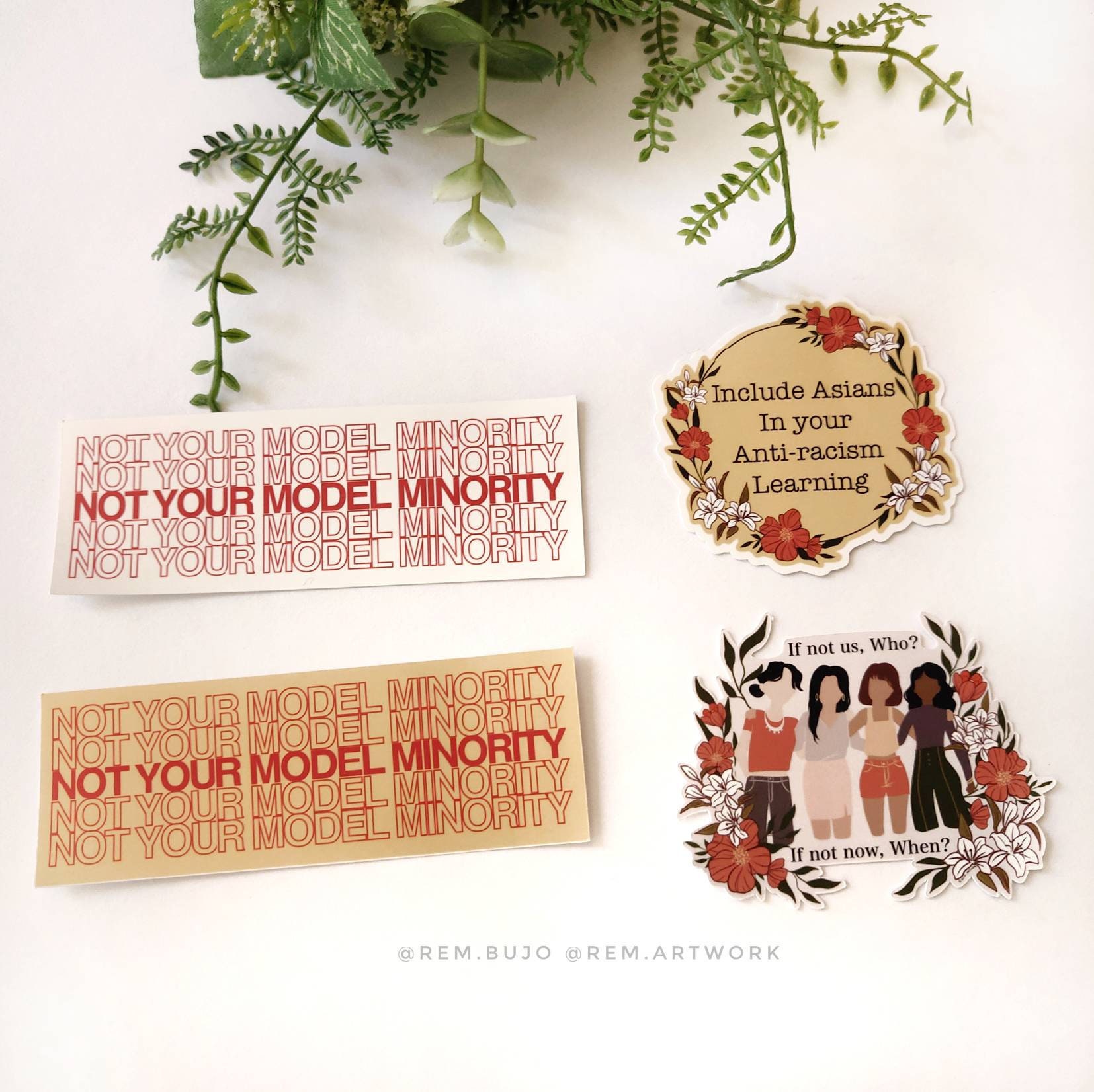 Stickers Paper AAPI FUNDRAISER Not Your Model Minority Waterproof ...