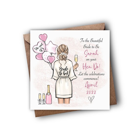 Personalised Hen Do Card Bride to Be - Etsy UK