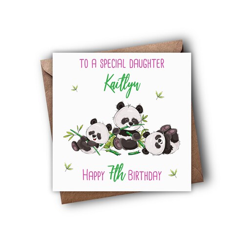 Panda Birthday Card / Personalised Panda Card / Boys Birthday - Etsy