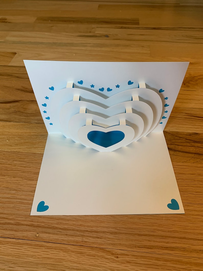 Heart Shaped 3D Pop up Card for Valentine's Day, Mother's Day ...