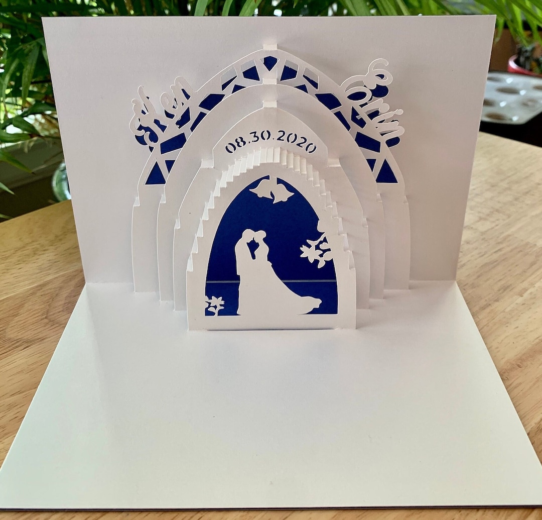 Personalized 3D Pop up Wedding Card With the Name of the Bride, Groom ...