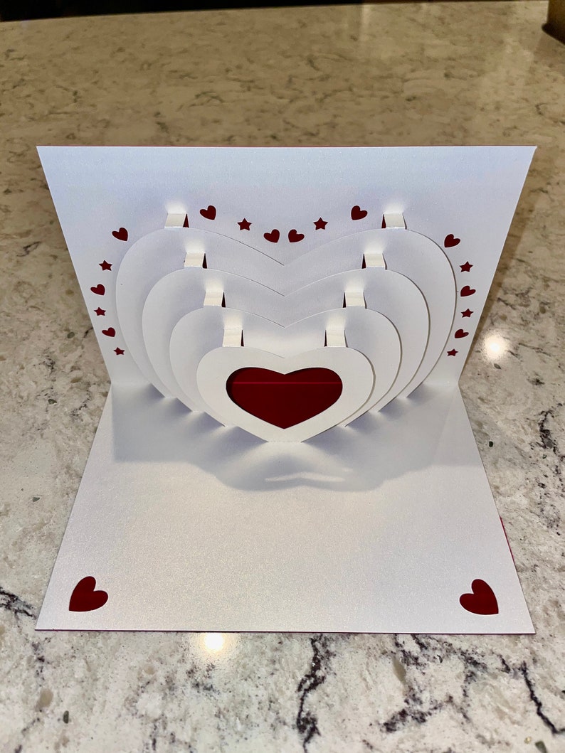 Heart Shaped 3D Pop up Card for Valentine's Day, Mother's Day ...