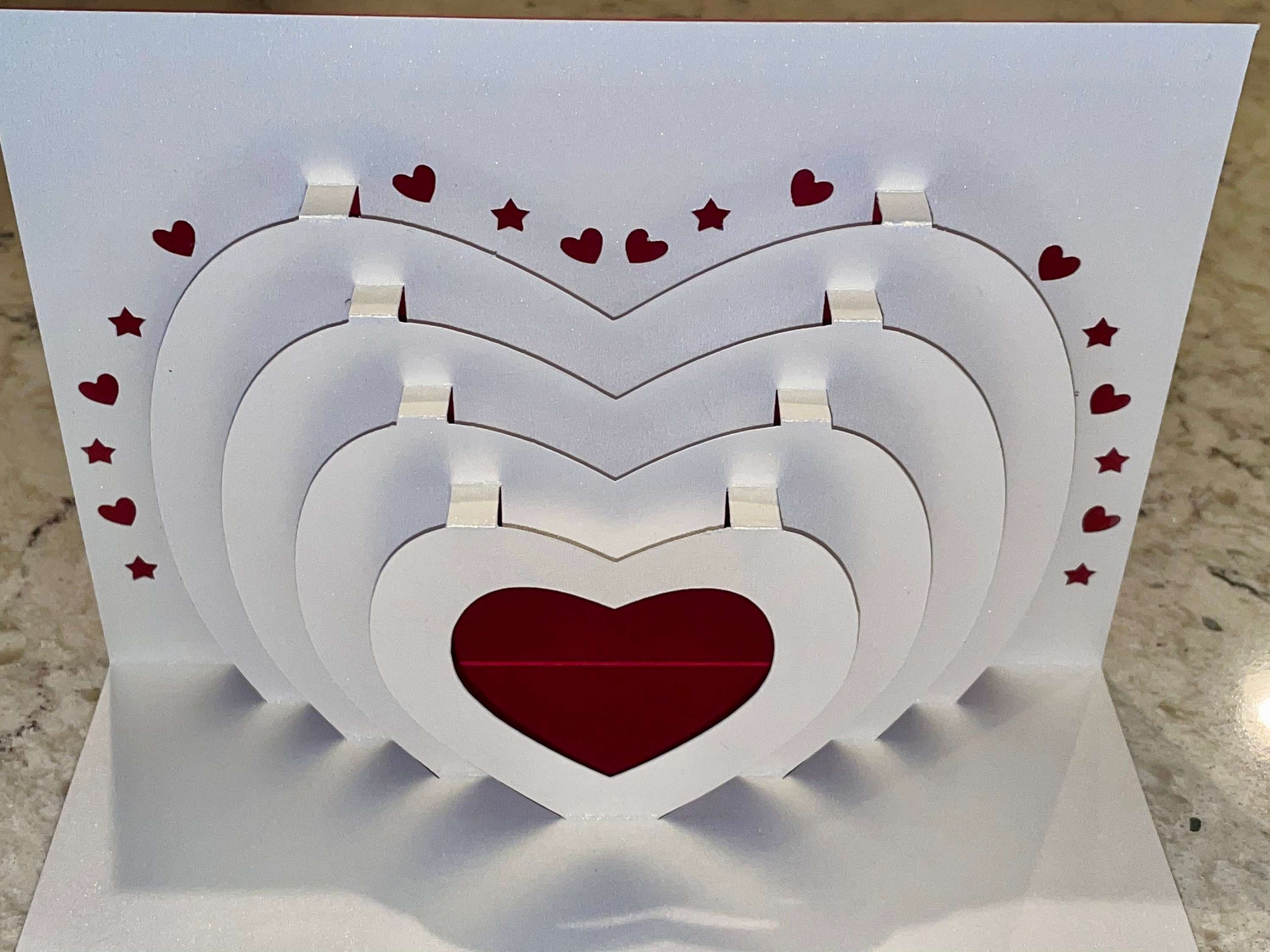 Heart Shaped 3D Pop up Card for Valentine's Day - Etsy