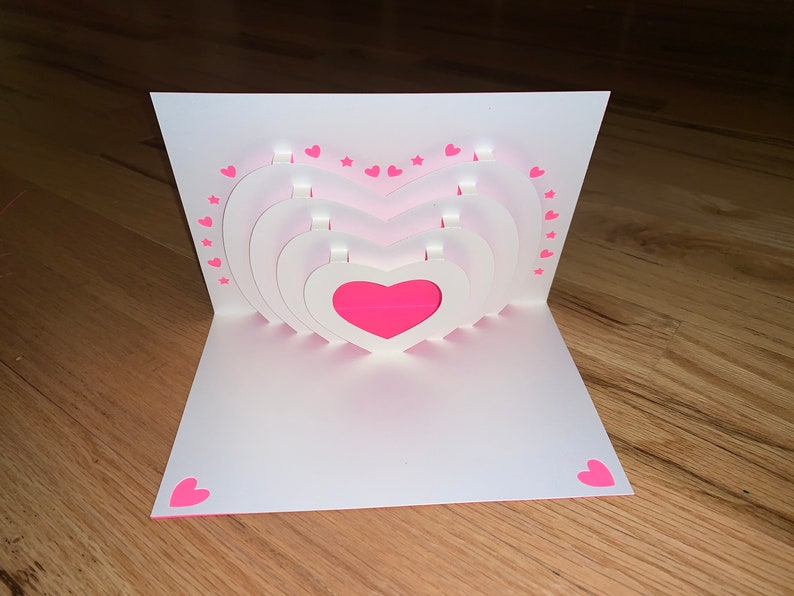 Heart Shaped 3D Pop up Card for Valentine's Day, Mother's Day ...