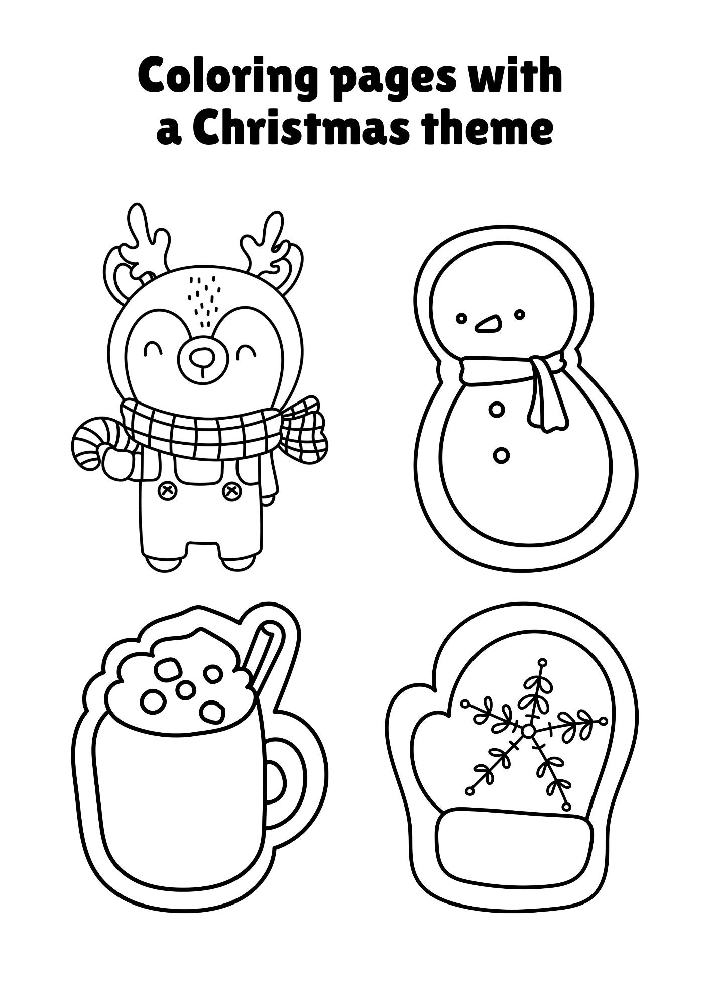 Printable Christmas Coloring Pages, SVG, PDF, PNG, Jpg - Etsy