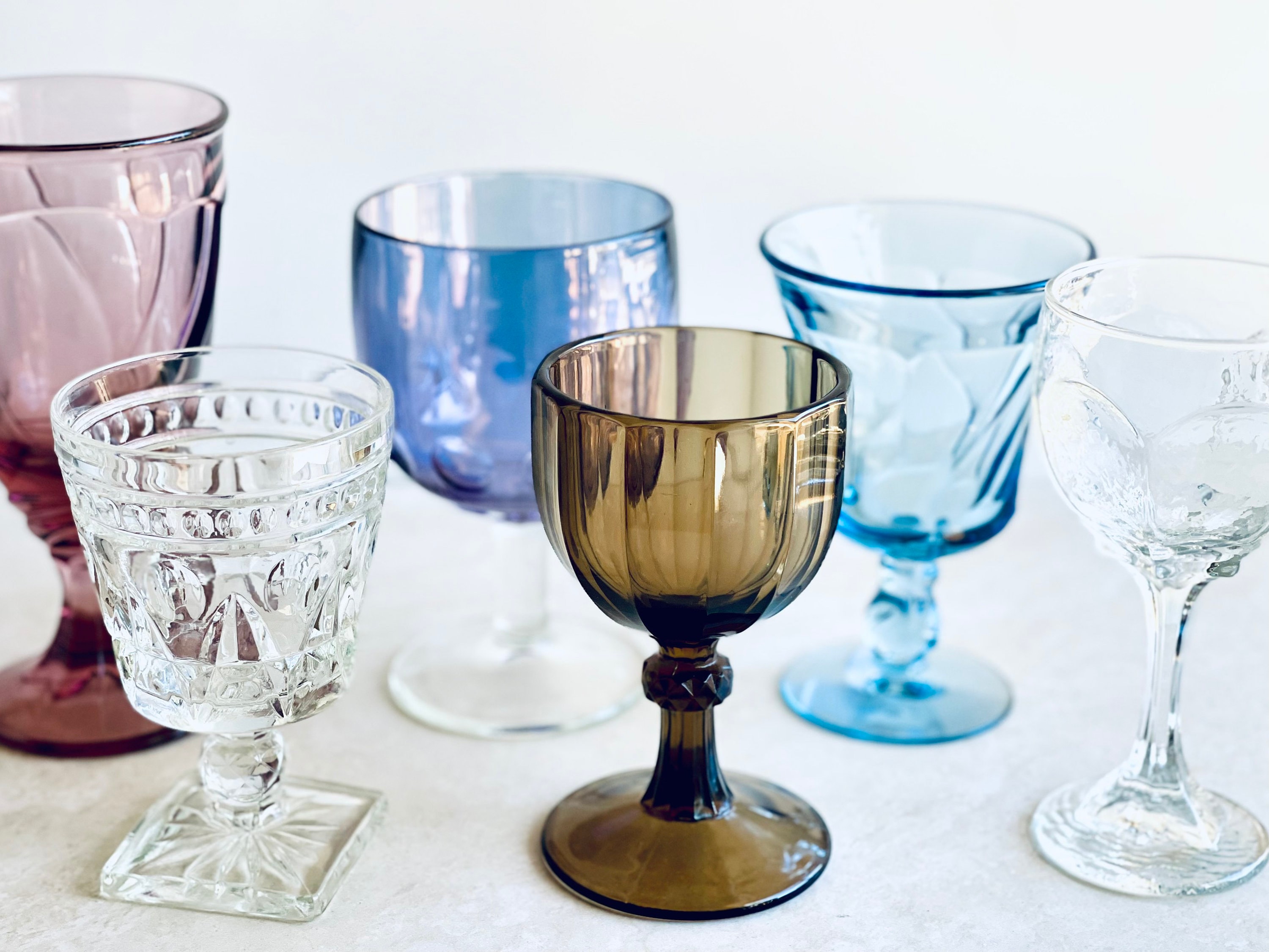 Copas vintage no coincidentes Copas de boda Barware de | Etsy
