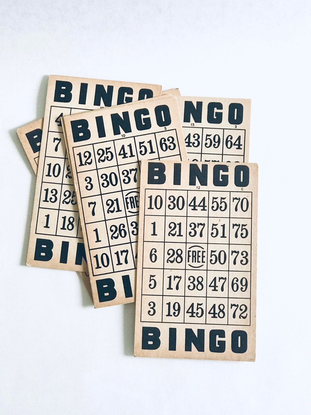 Vintage Bingo Cards, Ephemera, Vintage Game Piece, Bingo Card, Set 8 ...