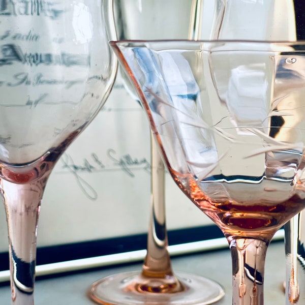 Pink Stemware - Etsy
