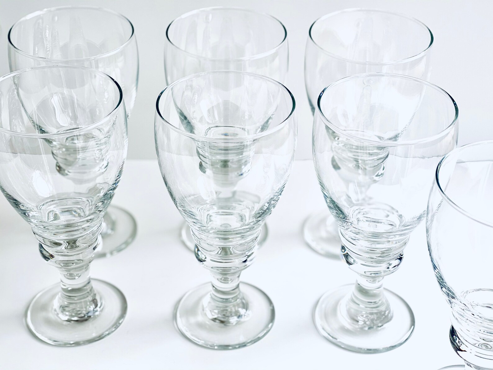 Vintage Clear Glass Goblet Wedding Decor Tablescape Goblet Etsy