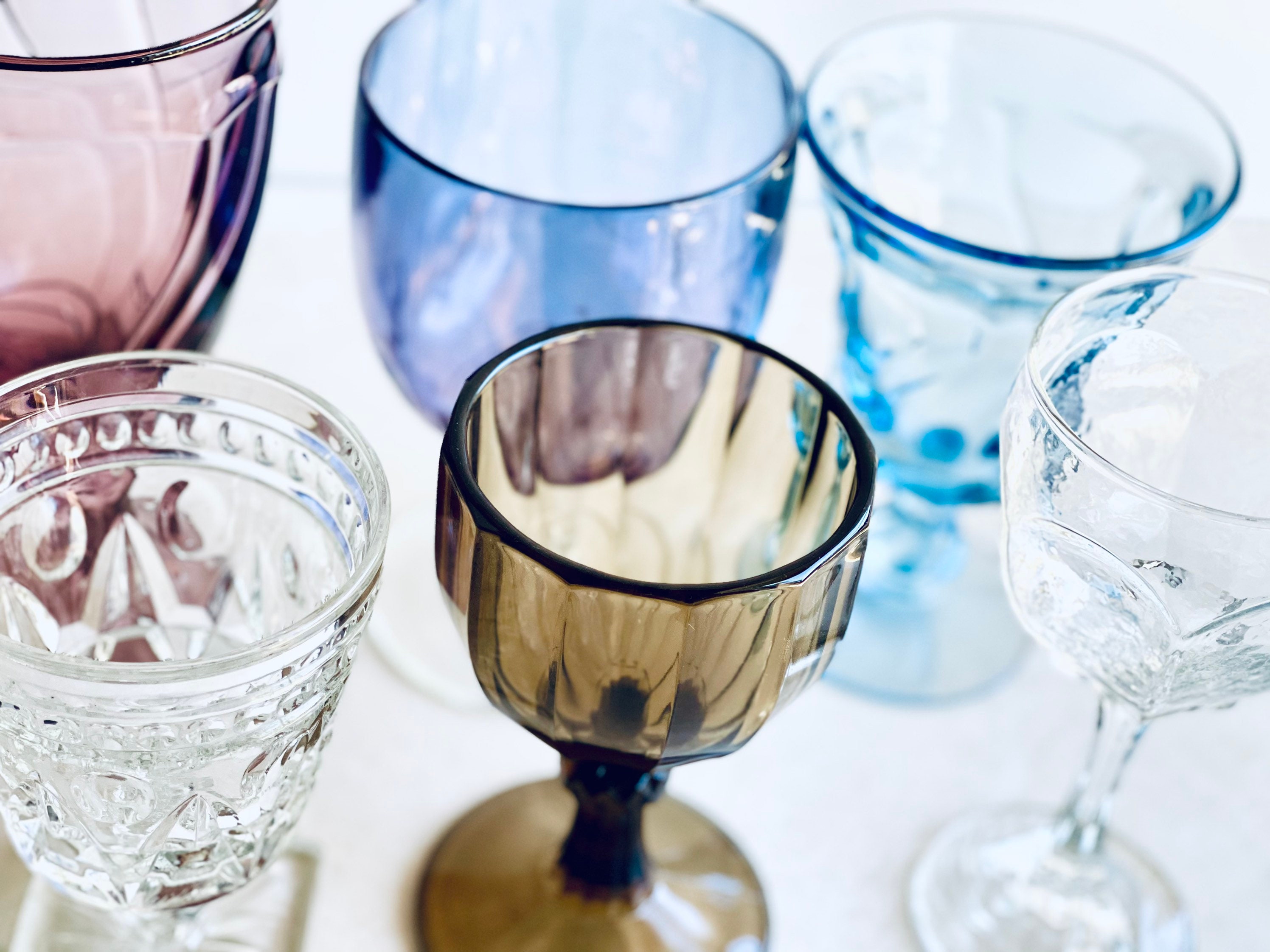 Copas vintage no coincidentes Copas de boda Barware de | Etsy