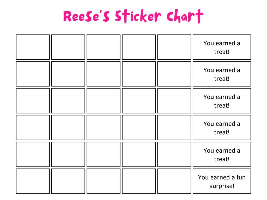 Pink Sticker Chart for Chores, School, Etc. - Etsy
