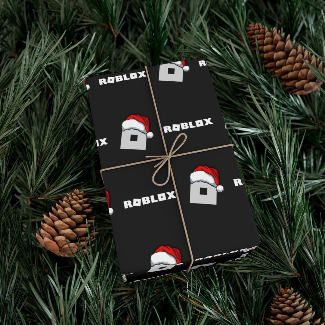 Roblox Christmas Gift Wrap Papers With Santa Hat - Etsy