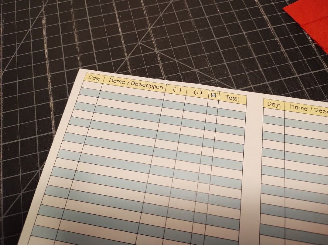 Checkbook Register in Blue - Etsy