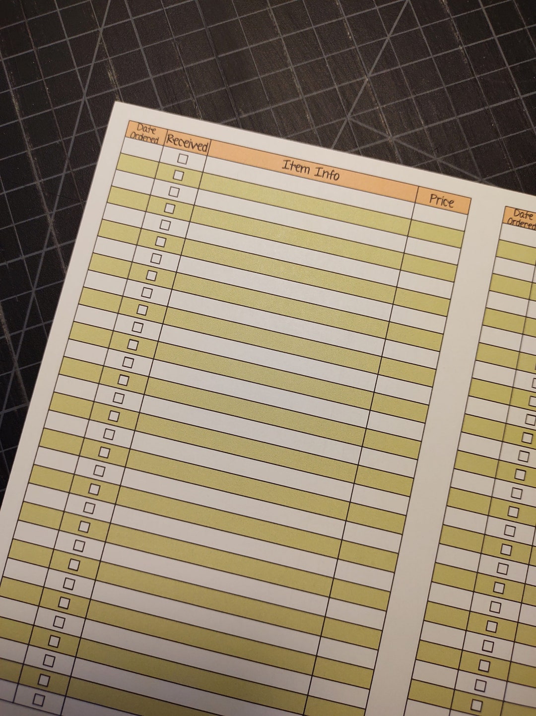 Online Order Log - Etsy