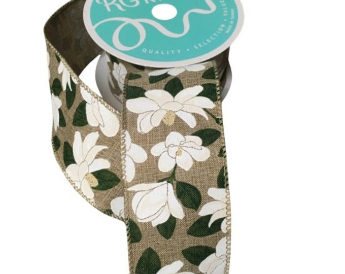 2.5 Magnolia Royal Ribbon, 5 Yard Cut Length, Spring Ribbon, Flower ...
