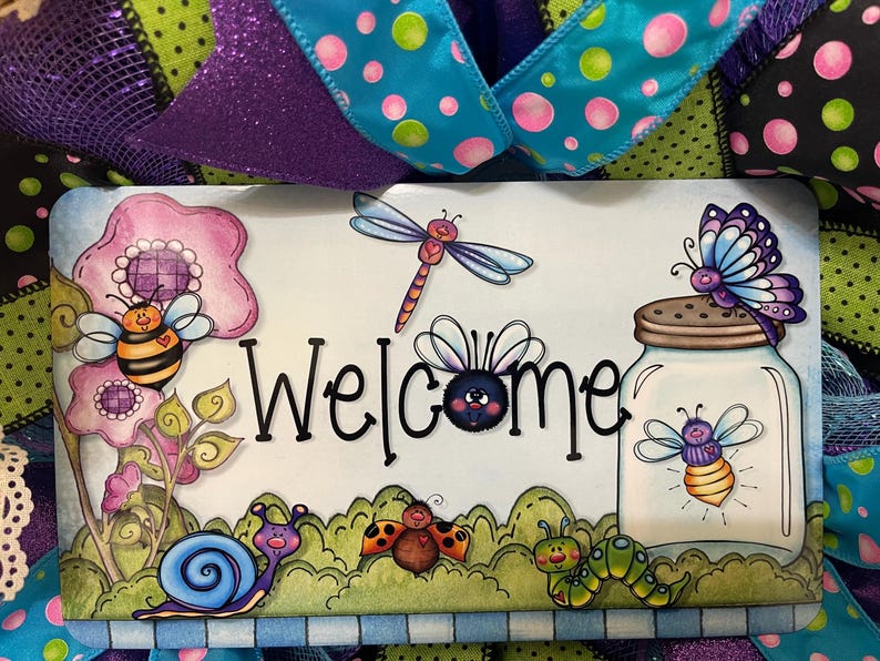 Whimsical Welcome Wreath: 24" Polka Dot Deco Mesh, Lace Bow - Etsy