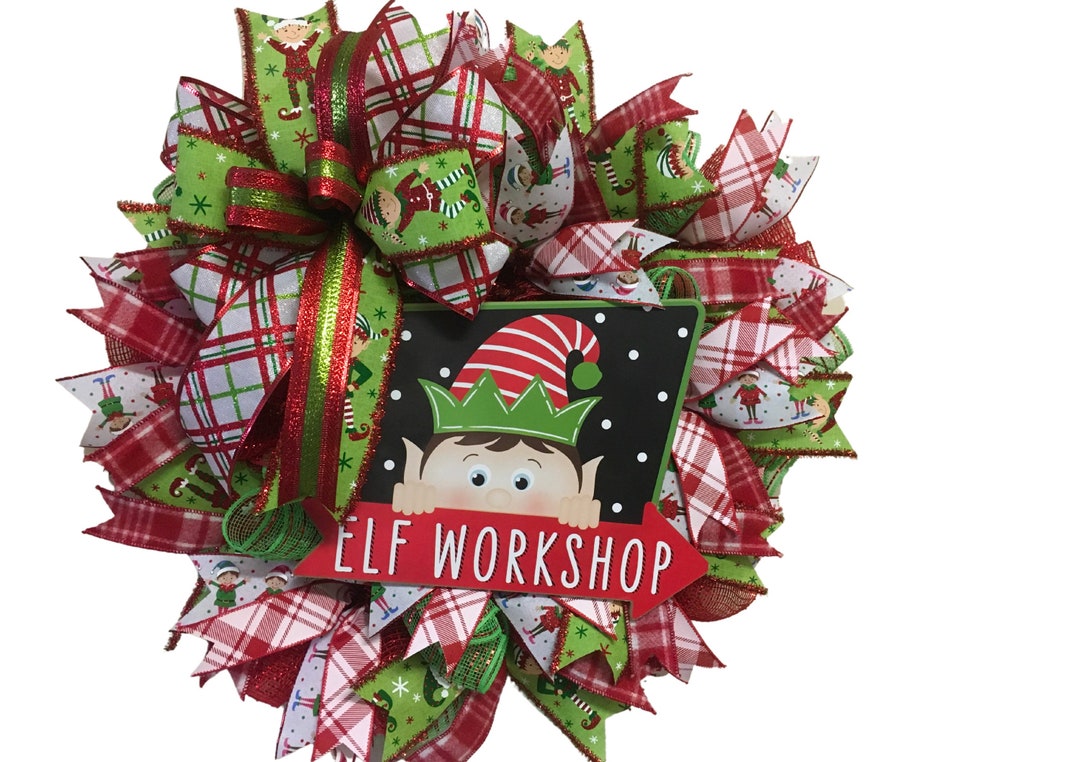 24 Elf Wreath, Fun Christmas Wreath, Holiday Wreath, Christmas Wreath ...
