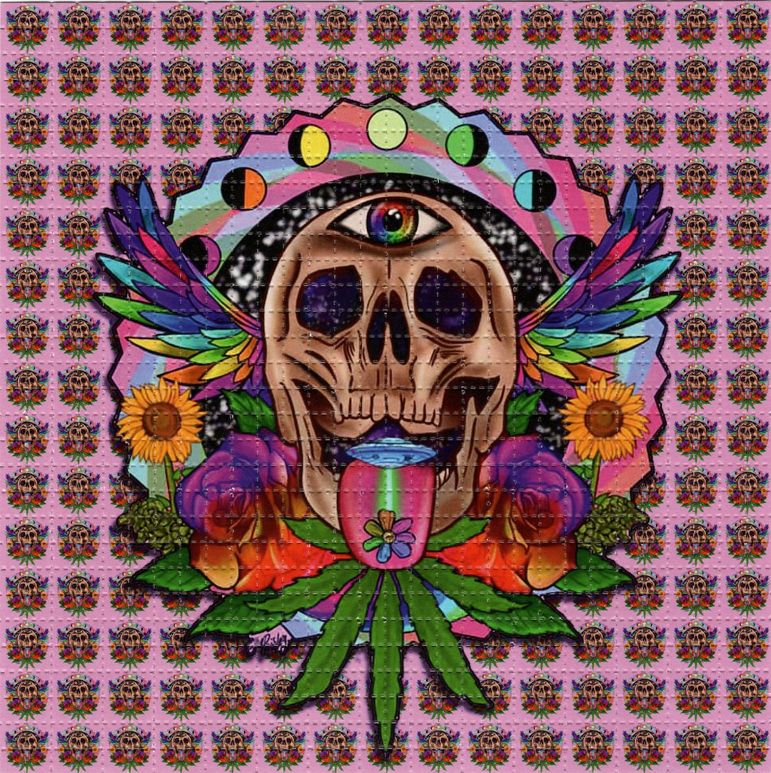 Psychedelic Skull by Ellie Paisley Brooks LSD Blotter Art Acid Free ...