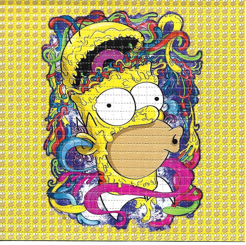 Mind Blown Homer Simpson LSD Acid Blotter Art | Etsy