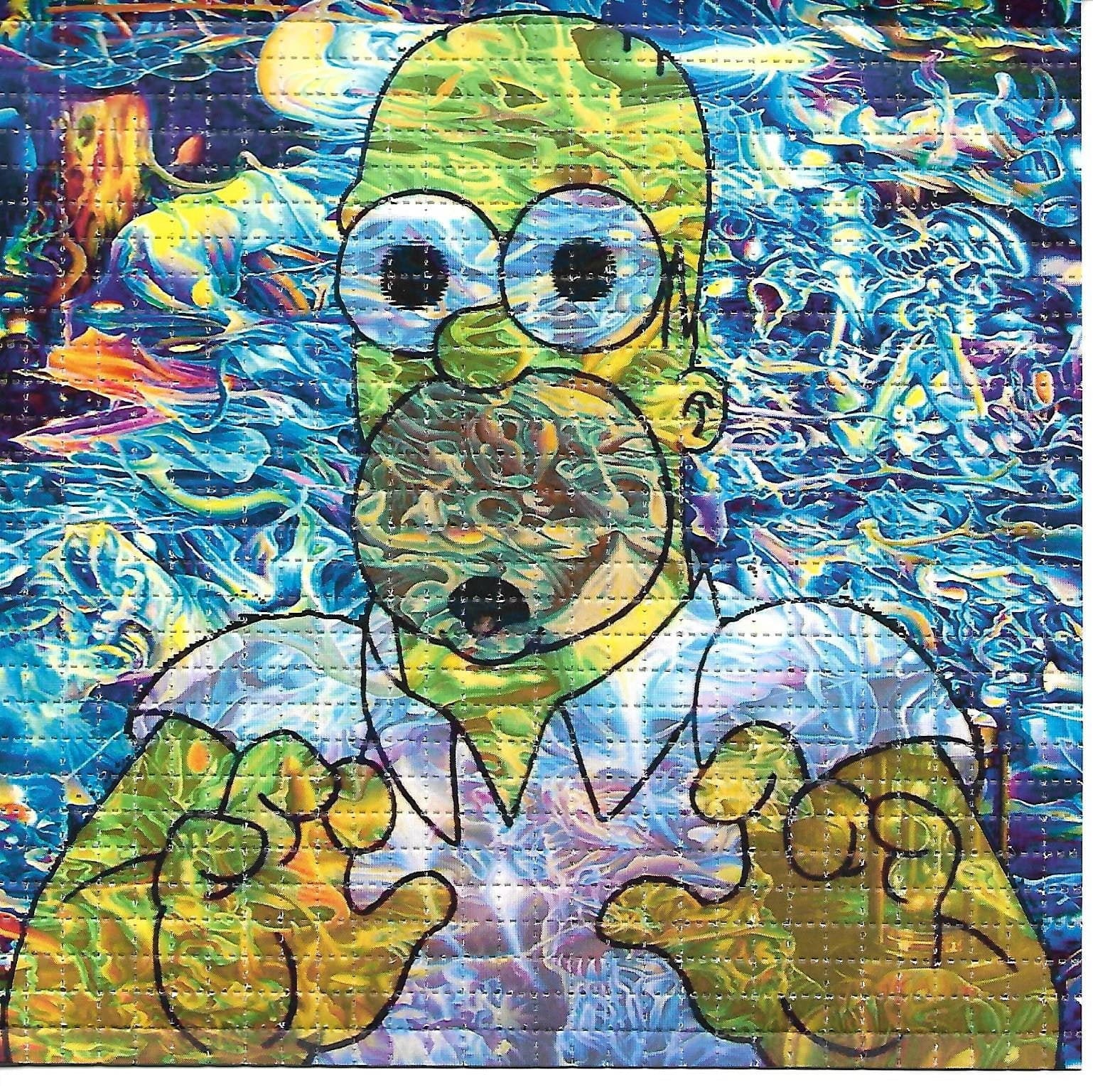 Homer Simpson LSD Acid Blotter Art | Etsy
