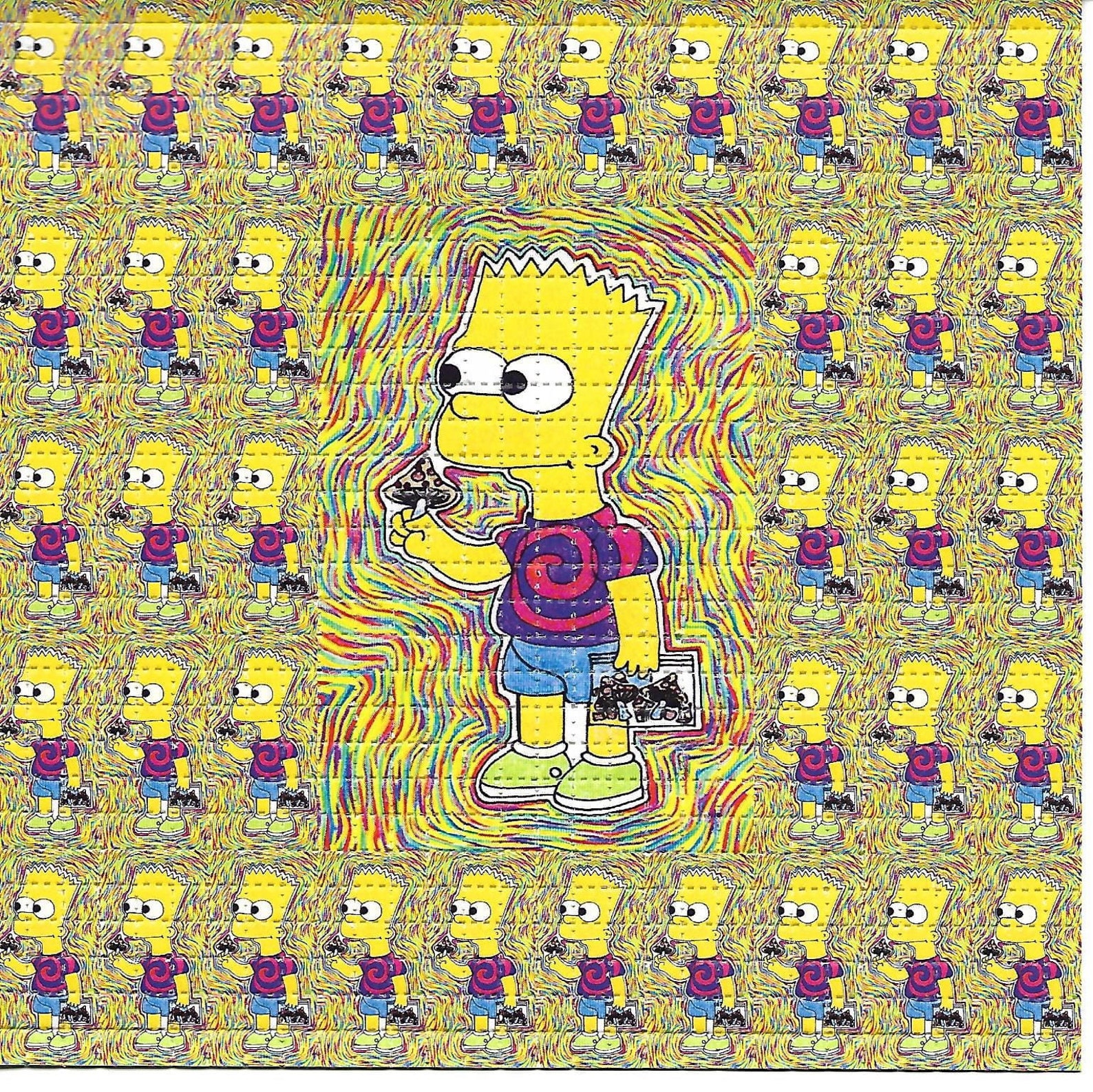 Bart Simpson's Bag O' Shrooms LSD Acid Blotter Art | Etsy
