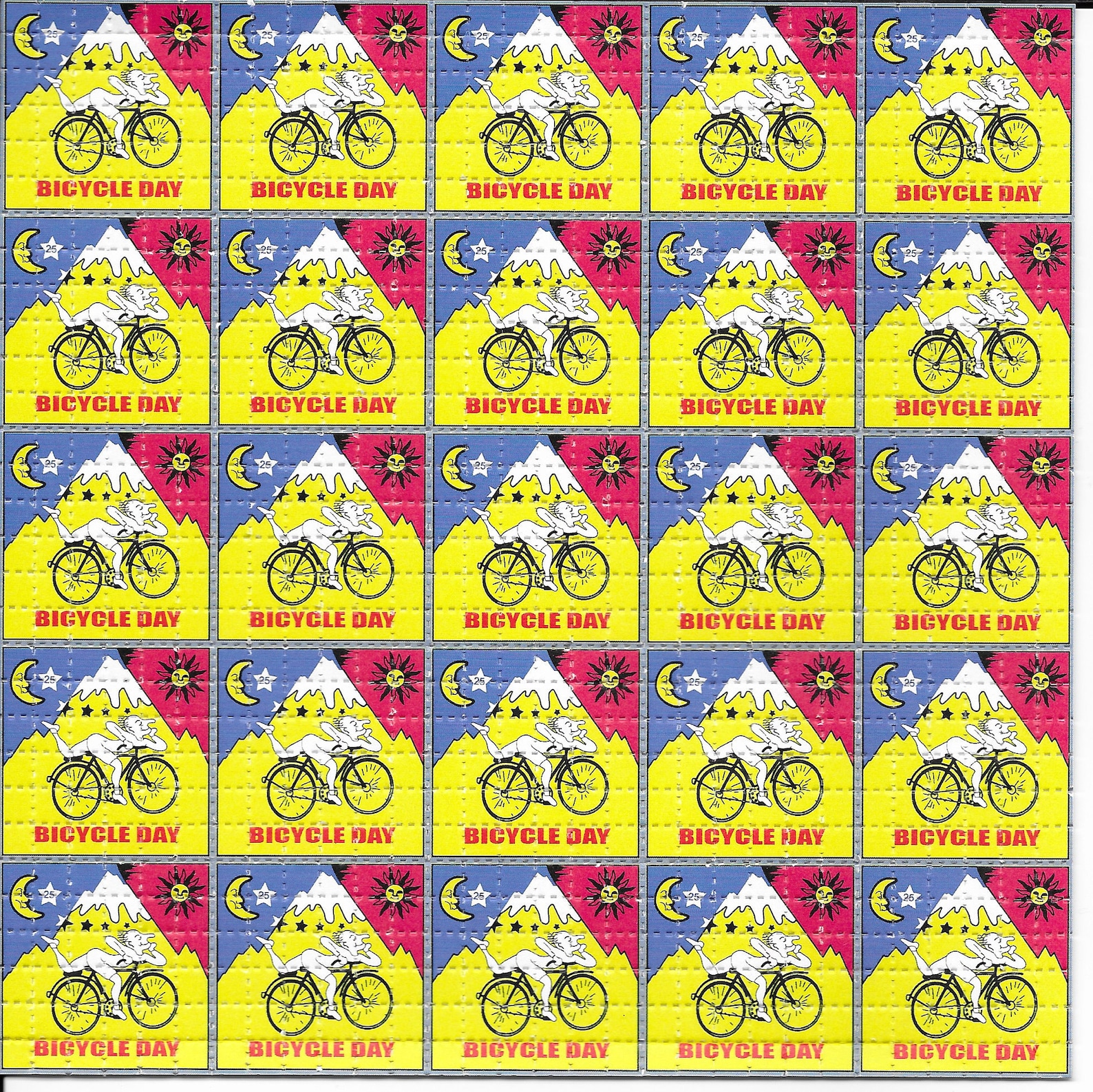 Hofmann Bicycle Day Lsd Blotter Art Psychedelic Acid Free Etsy 