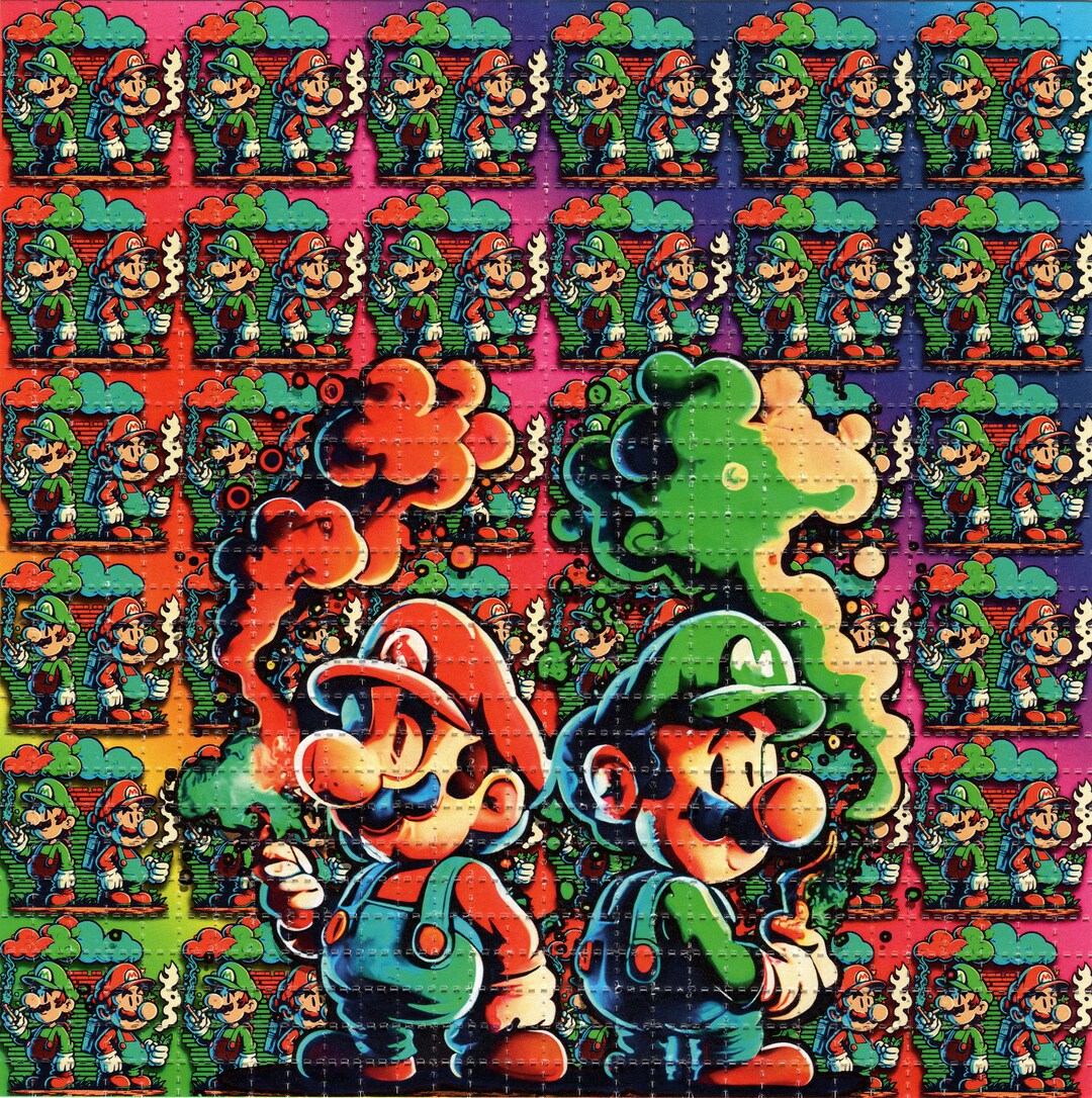 Mario & Luigi Dabbin' LSD Blotter Art Psychedelic Acid Free Paper - Etsy