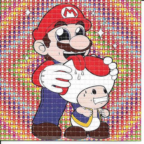 Mario Licking Toad LSD Blotter Art Psychedelic Acid Free Paper | Etsy ...
