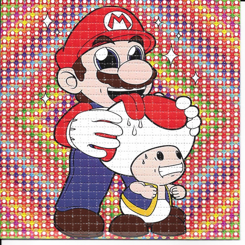 Mario Licking Toad LSD Blotter Art Psychedelic Acid Free Paper | Etsy