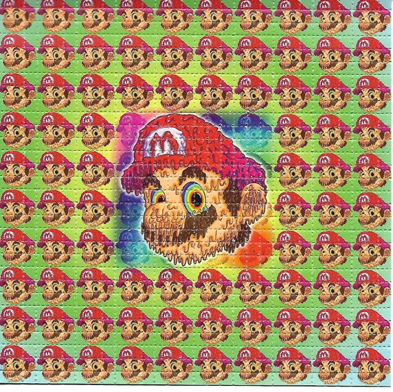 Melting Mario LSD Blotter Art Psychedelic Acid Free Paper | Etsy