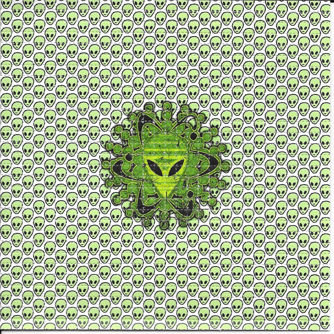 Green Alien LSD Blotter Art Psychedelic Acid Free Paper - Etsy