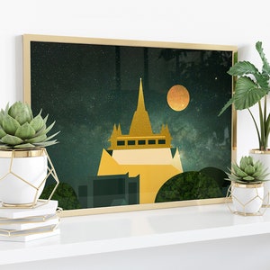 The Golden Mount wat Saket Thailand Wall Art Digital File Colorful ...