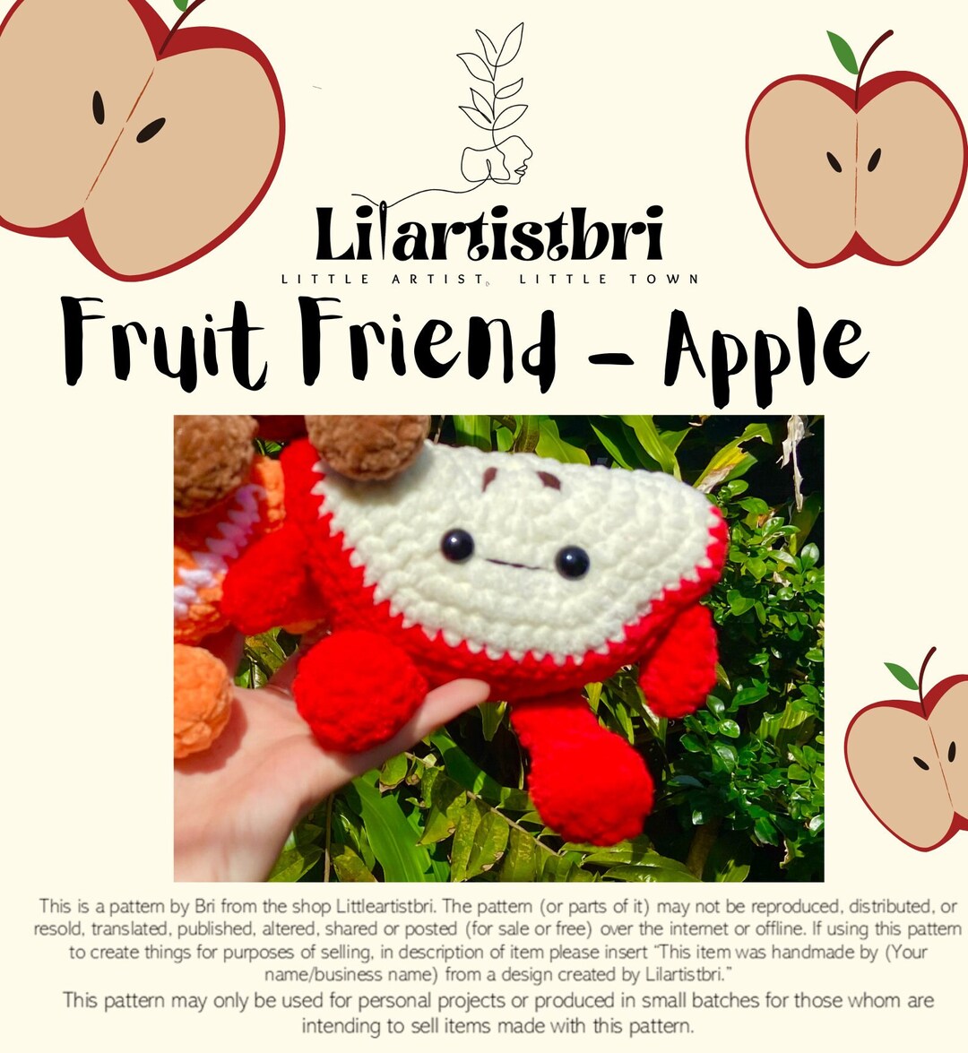 Fruit Friend Crochet Pattern / PDF/ Apple - Etsy