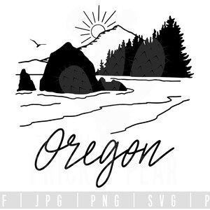 Oregon SVG Printable DXF Cut File Canon Beach Oregon - Etsy