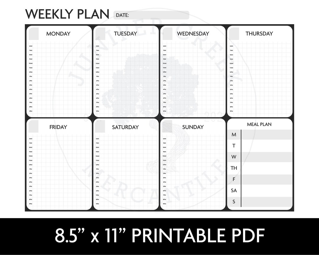 Weekly Plan Printable PDF - Etsy