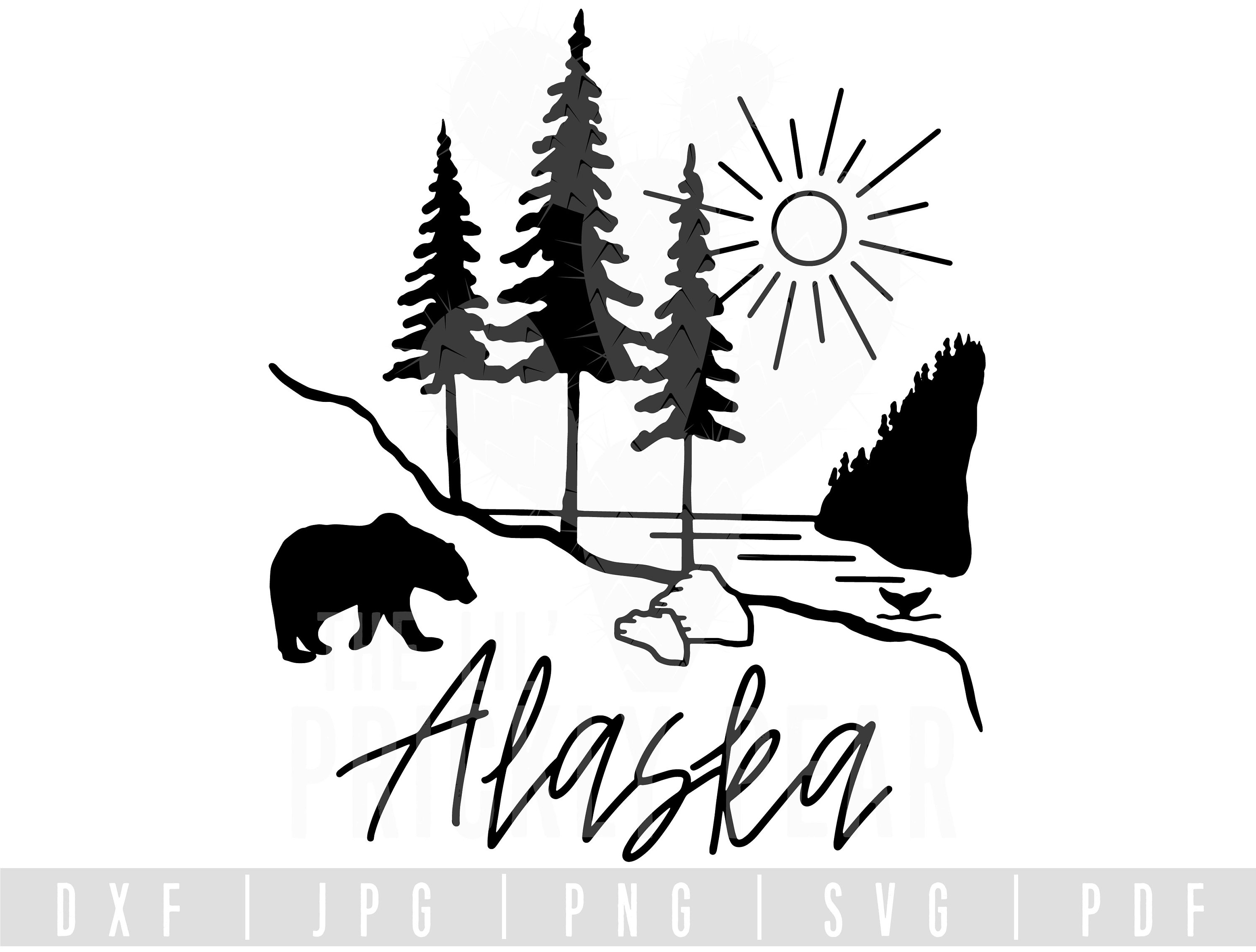 Alaska Landscape SVG Printable JPG | Etsy