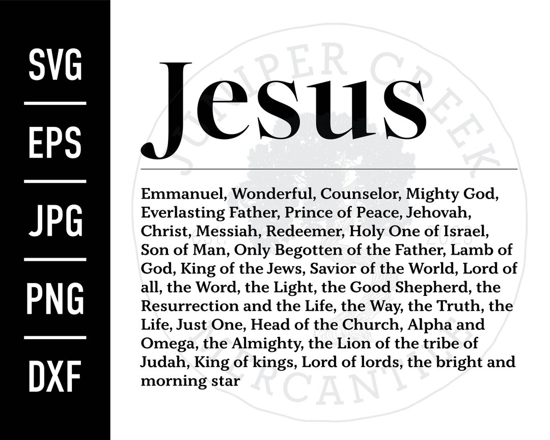 Jesus SVG | Cut File | Names of Jesus - Etsy