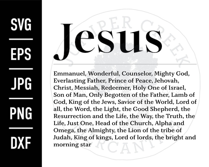 Jesus SVG | Cut File | Names of Jesus - Etsy