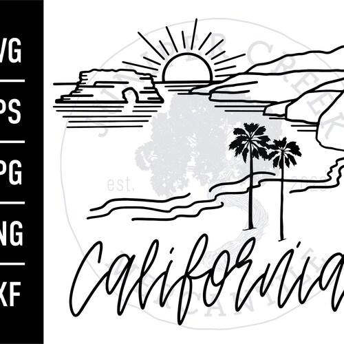 California SVG Cut File Printable PDF PNG California - Etsy