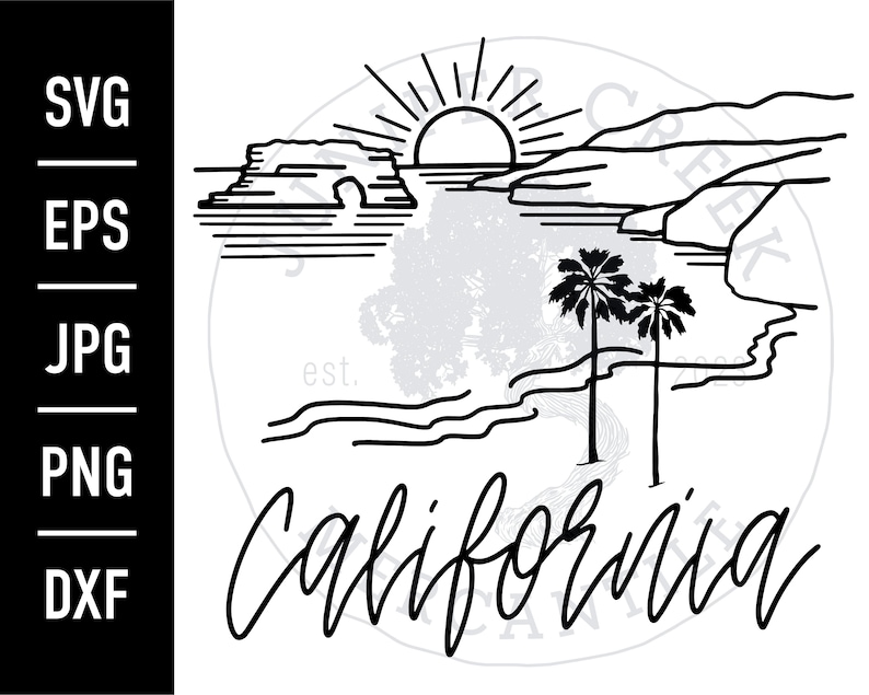California SVG Cut File Printable PDF PNG California - Etsy