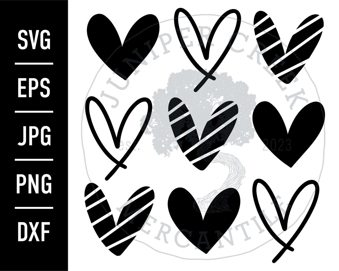 Hearts | SVG | Printable JPG | Valentine's Day | Love | Cut File | PNG ...