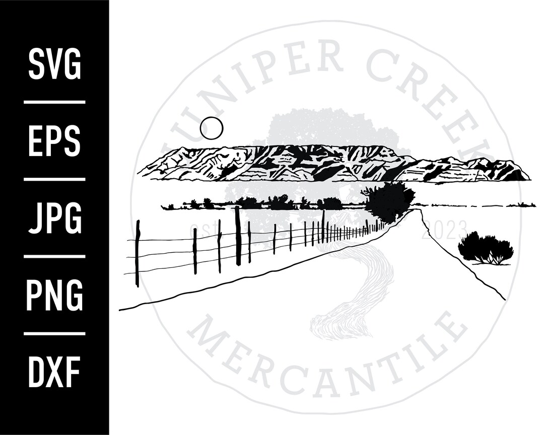 Western Country Scene SVG | Printable JPG - Etsy