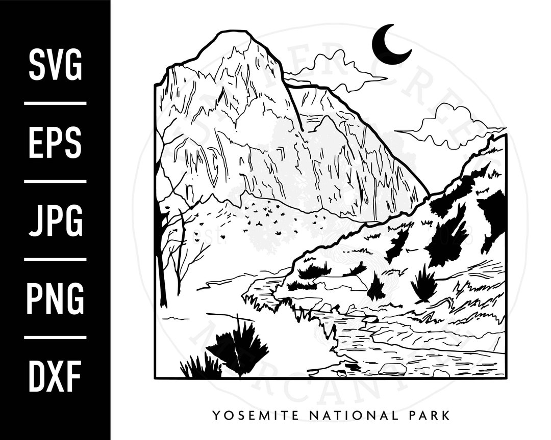 Yosemite National Park SVG | Cut File for Circuit | Printable JPG - Etsy
