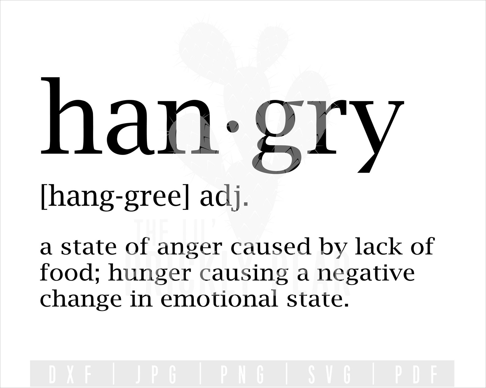 Hangry Definition SVG Cut File Printable JPG PNG - Etsy Canada