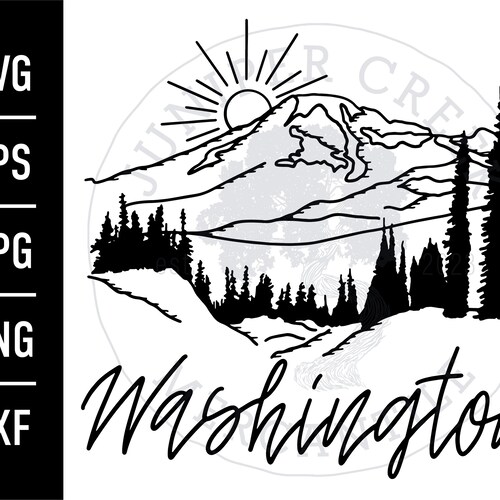 Washington SVG Printable JPG State Design - Etsy