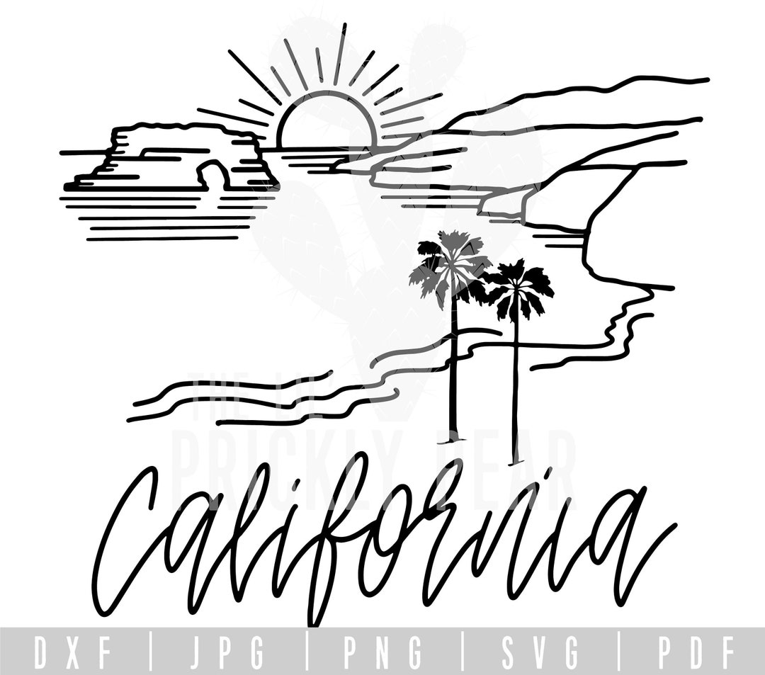 California SVG Cut File Printable PDF PNG California - Etsy