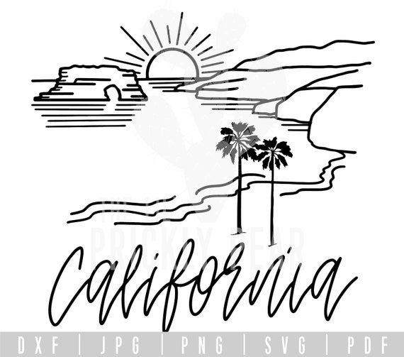California SVG Cut File Printable PDF PNG California | Etsy