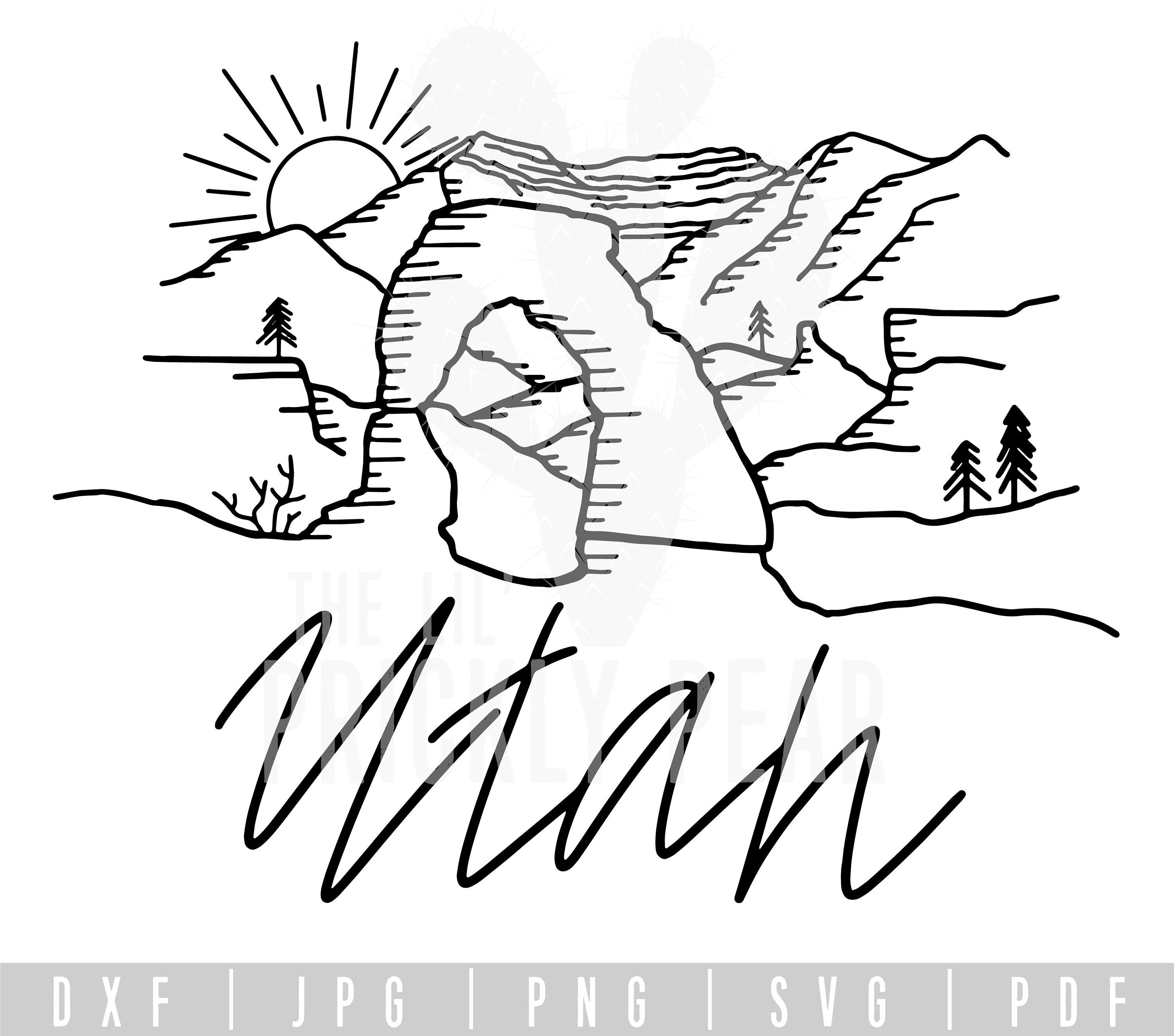 Utah SVG Printable JPG PNG Cut File Delicate Arch | Etsy
