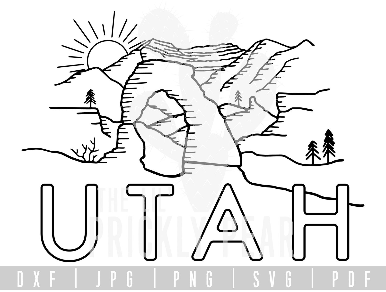 Utah SVG Printable JPG PNG Cut File Delicate Arch | Etsy